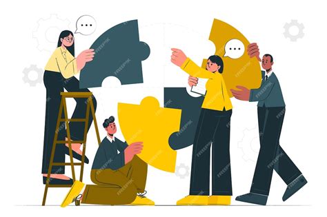 팀 리더십 개념 그림 형성 무료 벡터