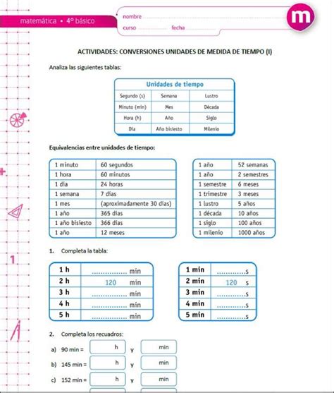Conversiones Unidades De Medida De Tiempo I Curriculum Nacional My