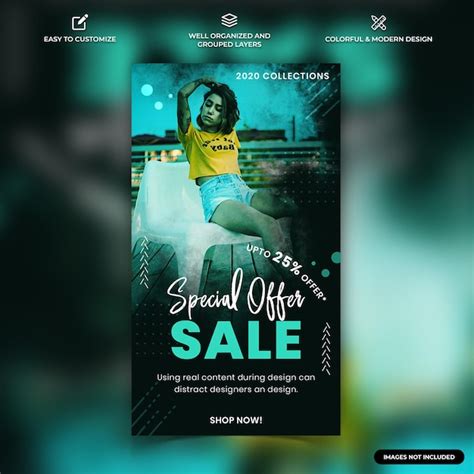 패션 소셜 미디어 인스타그램 포스트 템플릿 프리미엄 벡터