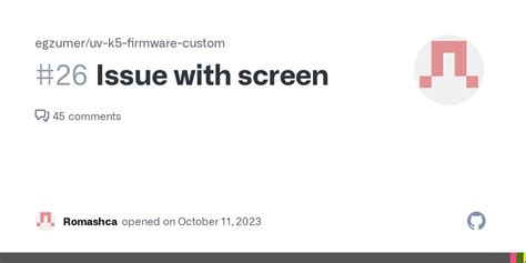 Issue With Screen · Issue 26 · Egzumeruv K5 Firmware Custom · Github