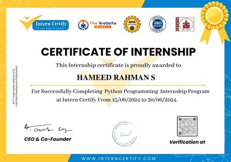 Hameed Rahman S On Linkedin Python Internship Techgrowth