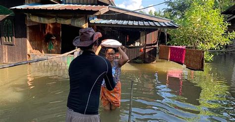 Dvb လှည်းကူး ရေဘေးသင့်ပြည်သူ ၁၀ ၀၀၀ ကျော် အကူအညီလိုအပ်၊ စာသင်ကျောင်း ၅၀ ကျော် ပိတ်ထားရ