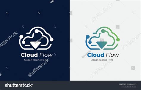 Cloud Data Flow Download Logo Template Stock Vector Royalty Free