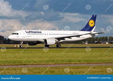 Lufthansa Passenger Plane At Airport Schedule Flight Travel Aviation