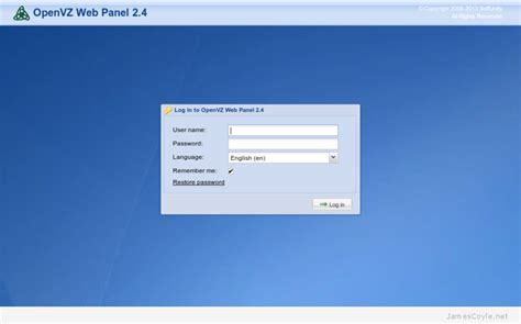 Openvz Web Panel Login JamesCoyle Net Limited