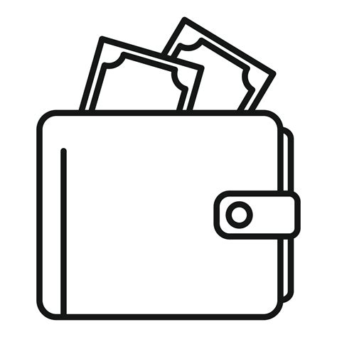 Money Wallet Icon Outline Style 14694272 Vector Art At Vecteezy