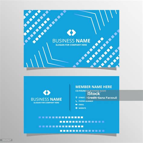 대각선 모양이 있는 추상적인 파란색 기하학적 비즈니스 카드 템플릿 고정됨에 대한 스톡 벡터 아트 및 기타 이미지 고정됨 광고 그라데이션 Istock