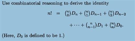 Solved Use Combinatorial Reasoning To Derive The Identity N