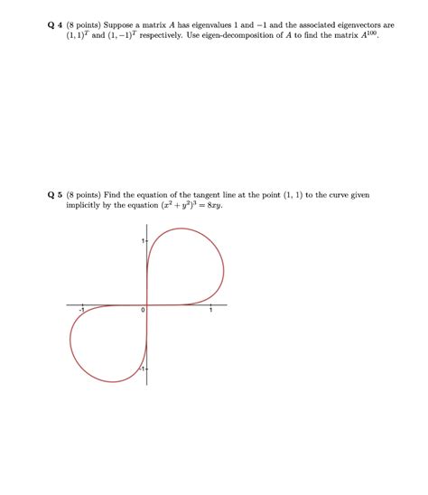 Solved Q 4 8 Points Suppose A Matrix A Has Eigenvalues 1
