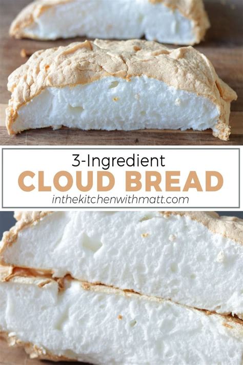Cloud Bread Only 3 Ingredients Recipe Baking Recipes Easy Cloud