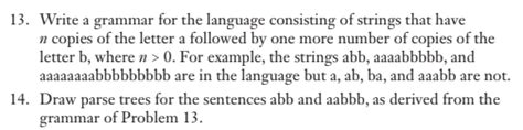 Solved 13 Write A Grammar For The Language Consisting Of