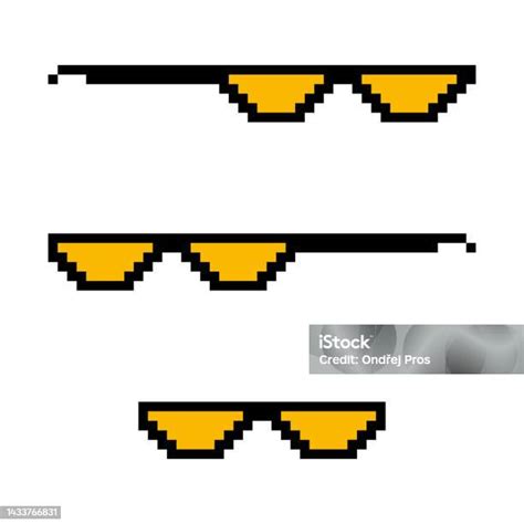 재미있는 복고풍 픽셀 선글라스 아이콘 라이프 스타일 밈 선글라스 깡패 벡터 일러스트 레이 션 세트 깡패에 대한 스톡 벡터 아트 및 기타 이미지 Istock
