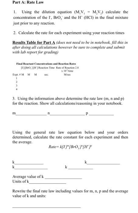 Data Collection Table For Part A This Information