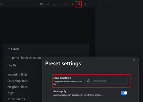Applying A Preset To Different Local Graphs Without Saving It As A