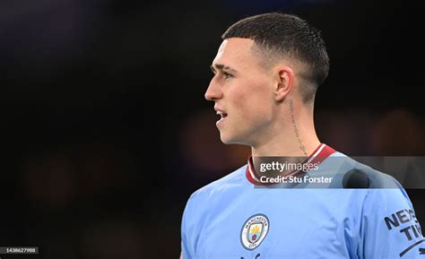 Manchester City Player Phil Foden Looks On As The Tattoo Sky Is The