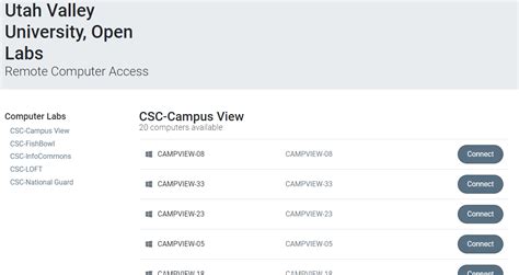 Remote Computer Access Utah Valley University