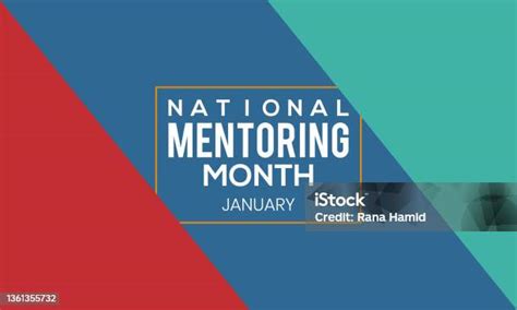 전국 멘토링의 달 배너 포스터 티셔츠 카드에 대한 창조적 인 벡터 디자인 1월에 대한 스톡 벡터 아트 및 기타 이미지 1월 감사 교사 교육 관련 직업 Istock