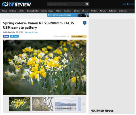 Dpreviewがキヤノン「rf70 200mm F4 L Is Usm」のサンプルギャラリーを公開 とるなら