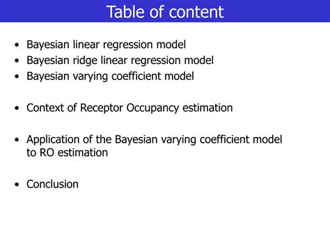 Ppt Receptor Occupancy Estimation By Using Bayesian Varying Coefficient Model Powerpoint