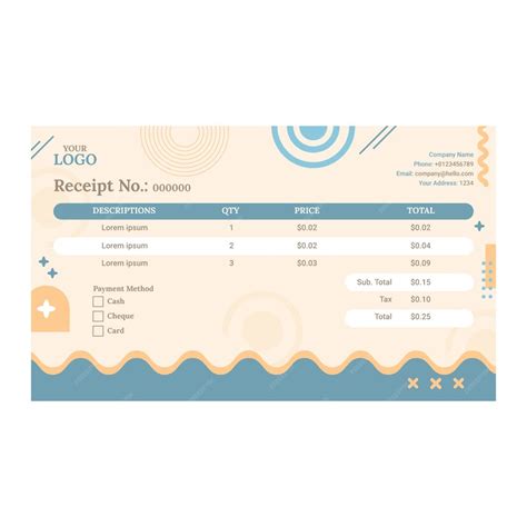 영수증 책 템플릿 디자인 무료 벡터