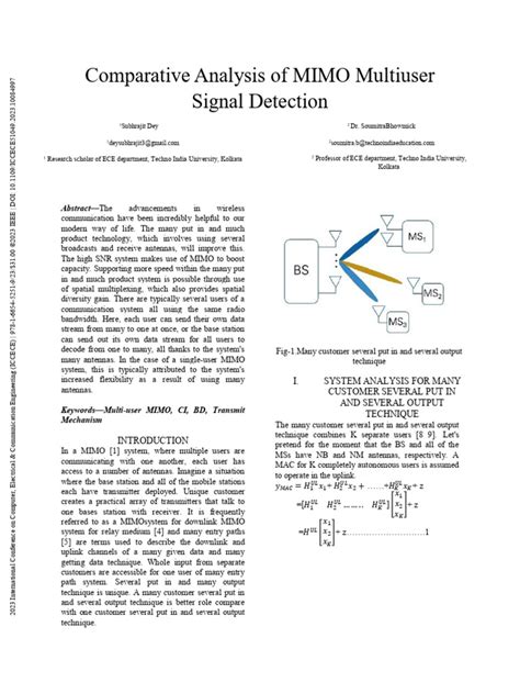 Comparative Analysis Of Mimo Multiuser Signal Detection 978 1 6654 5251 9 1 Pdf Mimo