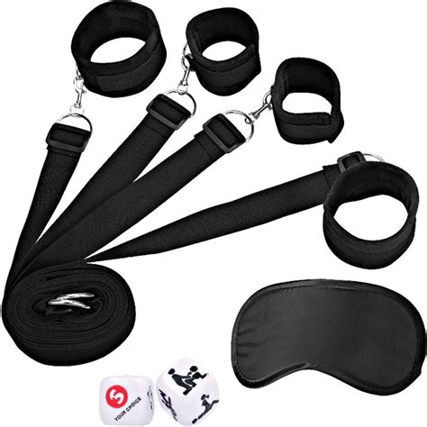 Ouch Black And White Bed Bindings Restraint System Black