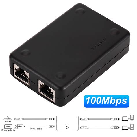 Mini Dual Port Network Ethernet Box Switch Convert Grandado
