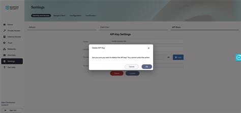 Manage API Keys SonicWall Cloud Secure Edge Documentation