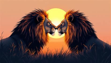 Free Lions Love Forever Image Lions Sunset Love Download At Stockcake