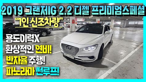 1인신조 2019 그랜저ig 22 디젤 프리미엄 스페셜 연비가 환상적이에요 Youtube