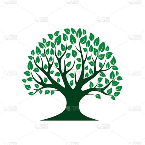 绿色矢量树。矢量图。公园和自然