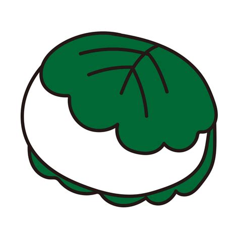 柏餅（白）1の無料 フリー イラスト かわいい手描きの無料素材「てがきっず」保育園・小学校・介護施設にぴったりのフリー素材イラスト