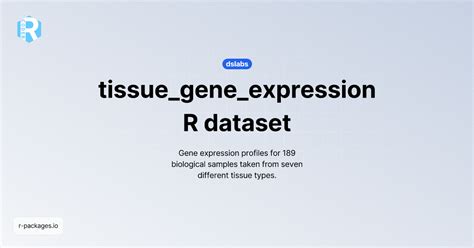 Tissuegeneexpression Dataset R Packages
