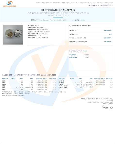 Premium Thca Bubble Hash Peanut Butter Breath 1g Seed Canary Genetics