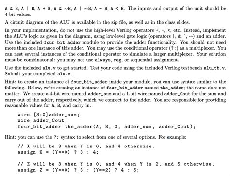 Using The ALU Circuit Diagram That We Discussed In Chegg Com