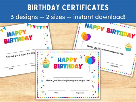 Birthday Certificate Templates Printable Printable Birth Certificates