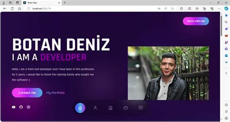 Botan Deniz On Linkedin My Portfolio React Js And Tailwind Css Udemig