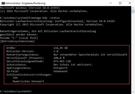 Anzeige Der Bitlocker Verschlüsselungs Einstellungen Mit Manage Bde Windows Faq