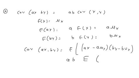 Solved Prove The Following Properties Of Covariance Using Either The
