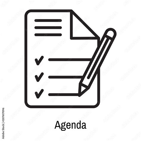 Agenda Icon Vector Sign And Symbol Isolated On White Background Agenda