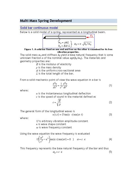 Multi Mass Spring Modeling Pdf Eigenvalues And Eigenvectors Waves