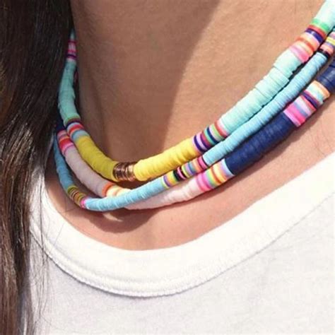 4 6 8mm 20 Colors Polymer Clay Necklace Soft Pottery Choker Necklace