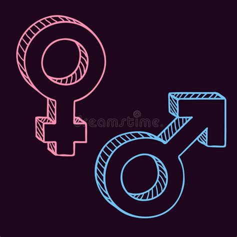 Vector Color Sketch Gender Symbols Male And Female Mars And Venus