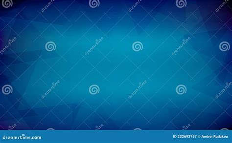 Deep Cerulean Background With Dark Azure Vignette And Triangles Cartoon