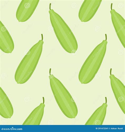 Luffa Seamless Pattern Sponge Gourd Vector Illustration With Sponge