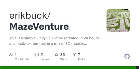 Github Erikbuckmazeventure This Is A Simple Unity 3d Game Created In 24 Hours At A Hack A