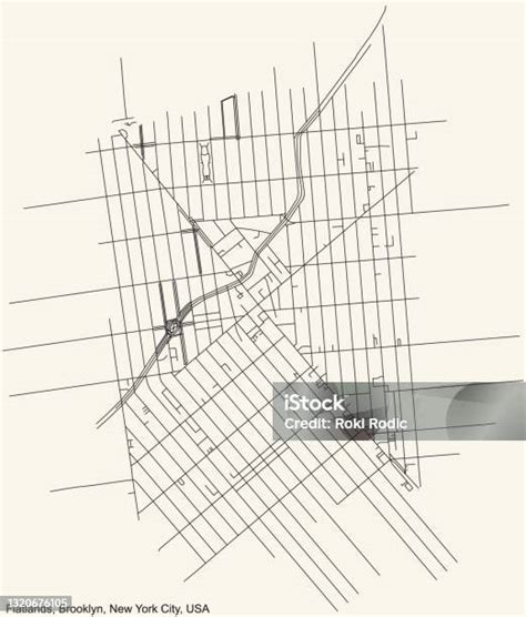 Straßenkarte Des Flatlandsviertels Des Brooklyn Borough Of Nyc Usa Stock Vektor Art Und Mehr
