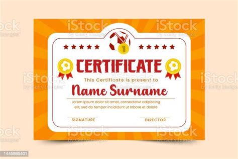 축구 토너먼트 스포츠 이벤트 인증서 디자인 템플릿 간단하고 우아한 디자인 가리기에 대한 스톡 벡터 아트 및 기타 이미지 가리기 거친 필름 효과 건축물 Istock