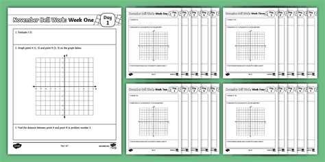 Sixth Grade Math November Bell Work Bundle