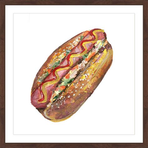 Ultimate Hot Dog Framed Painting Print 18x18 Contemporary